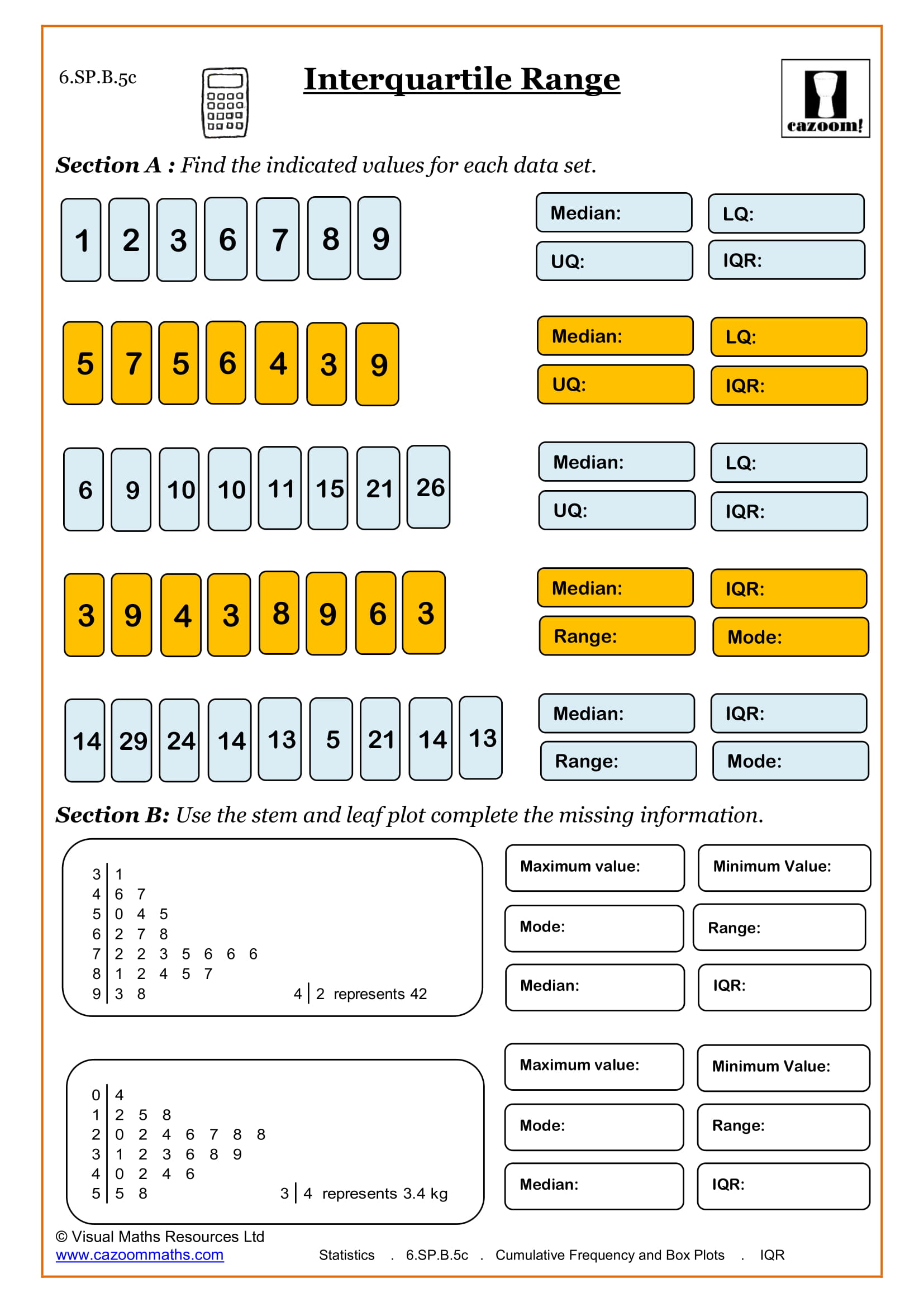 6th Grade Math Probability Worksheets